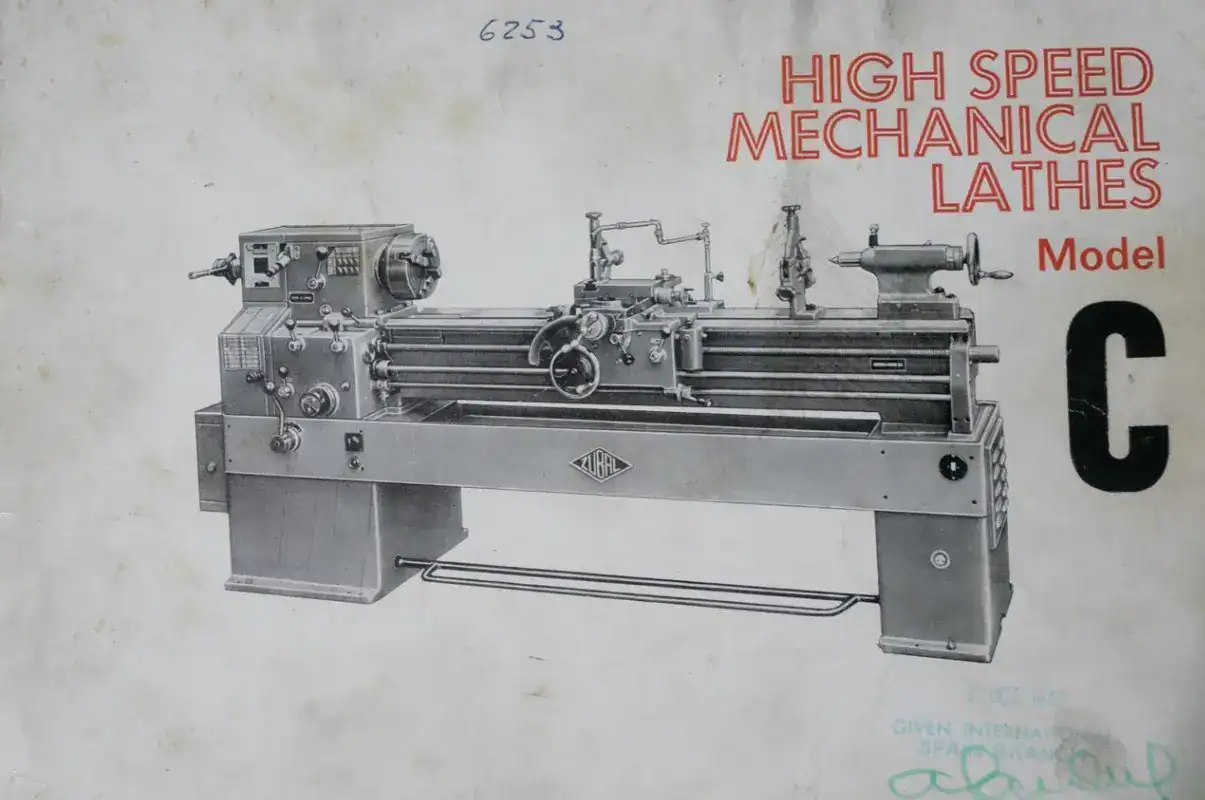 Zubal Lathe Manual For C2 30", 40", & 60" Models